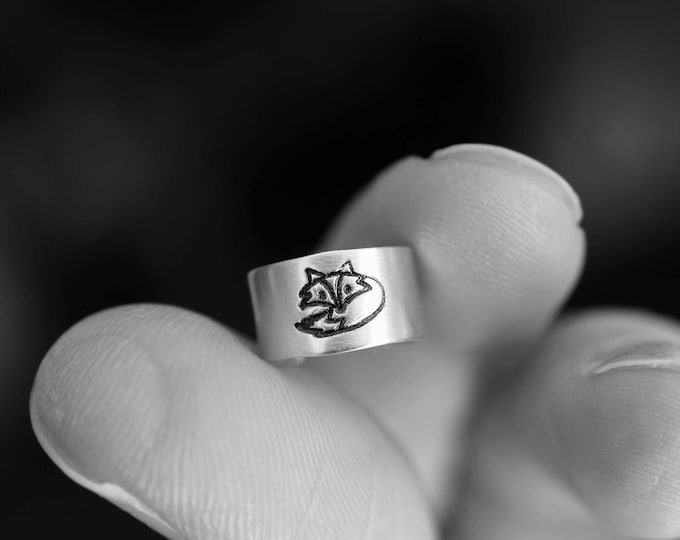 Fox Ear Cuff, Stamped Ear Cuff, Everyday Ear Cuff, Ear Cuff, Simple Fox ...