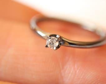 Tiny diamond ring | Etsy