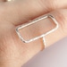 Rectangle Ring Open Rectangle Ring Long Modern Ring Simple | Etsy