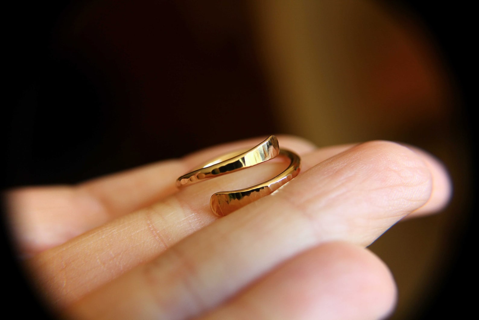 Bypass Thumb Ring hammered Thumb Ring Textured Thumb Ring - Etsy