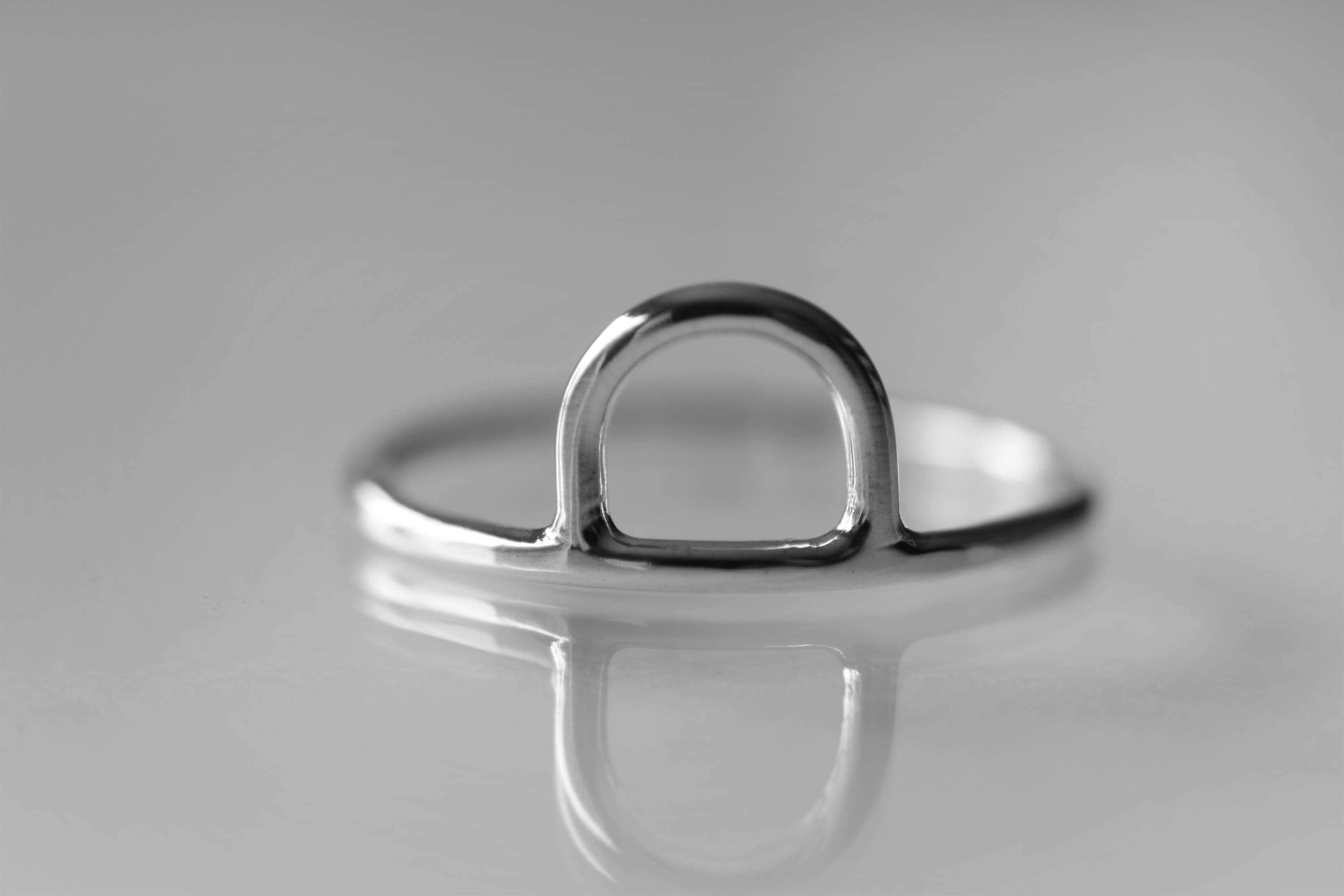 Arc Ring Arch Ring Half Circle Ring Simple Band Semi | Etsy