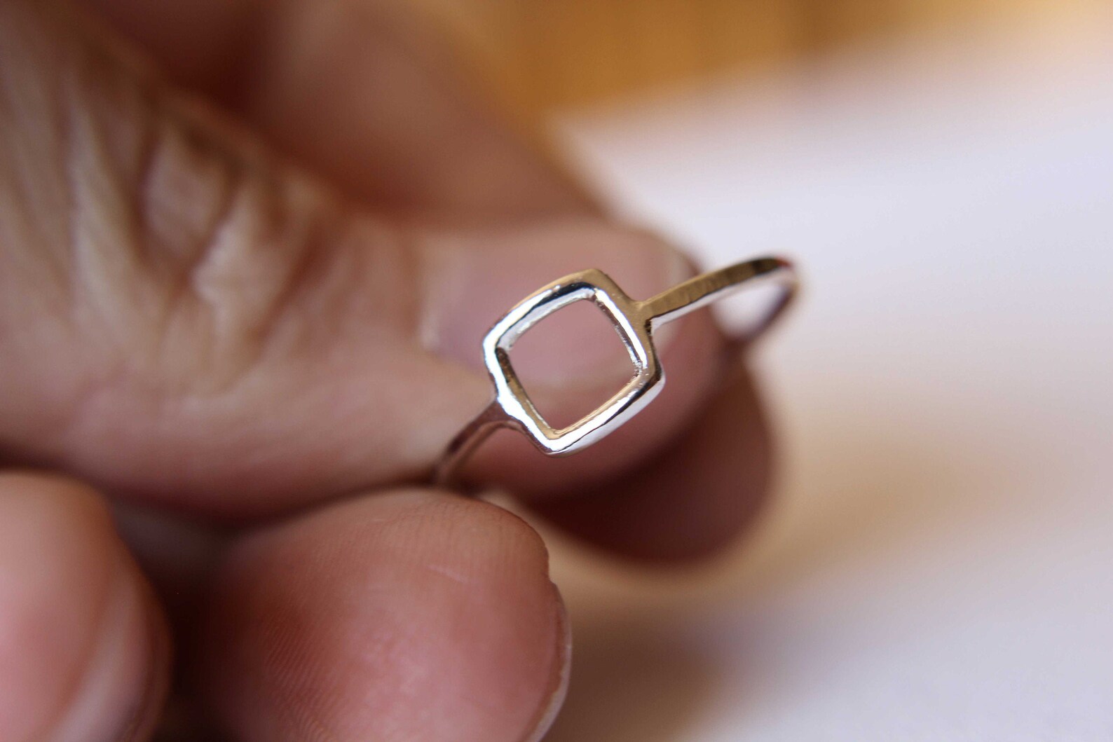 Square Ring, Stacking Rings, Modern Rings, Silver Geometric Rings ...