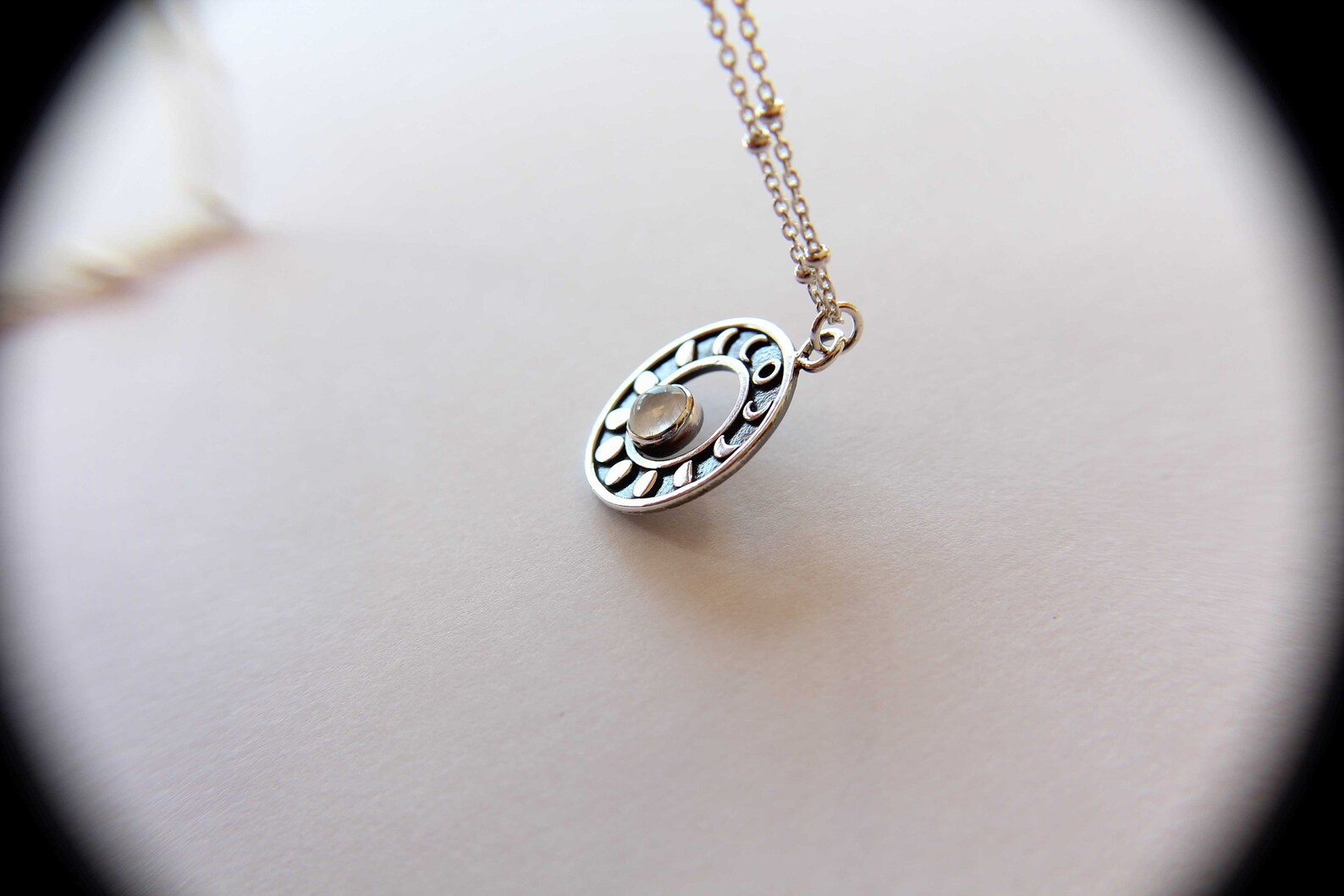 Moon Phases Necklace Sterling Silver Moon Necklace Lunar - Etsy
