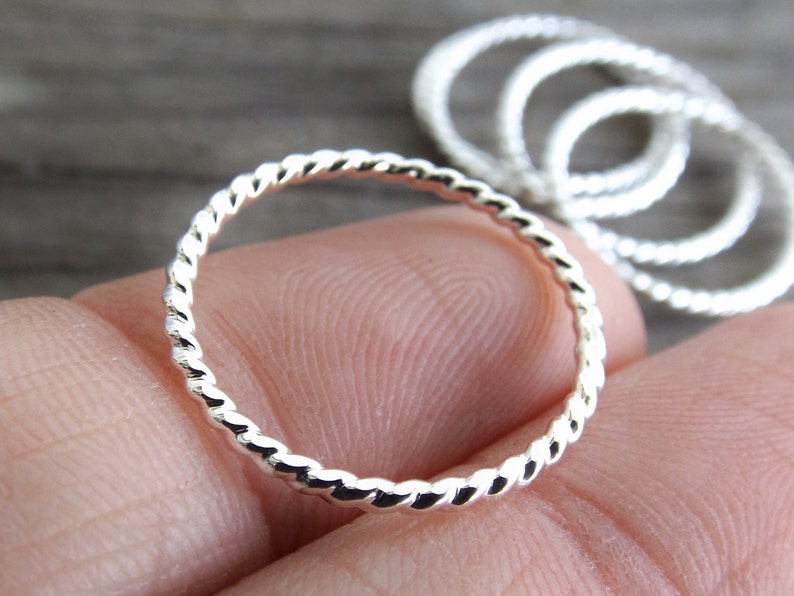 Silver Rope Ring Stackable Ring Twisted Ring Rope Band - Etsy