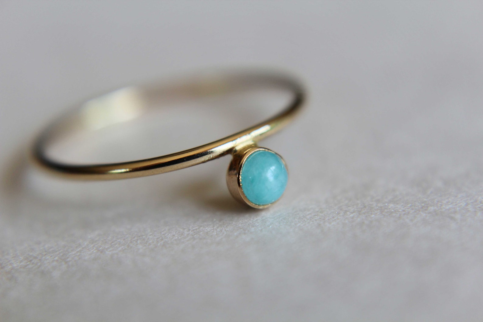 Amazonite Stacking Ring Amazonite Ring Natural Gemstone - Etsy