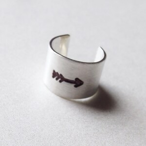 Simple Arrow Slim Upper Ear Cuff, Hammered Ear Cuff, Everyday Ear Cuff ...