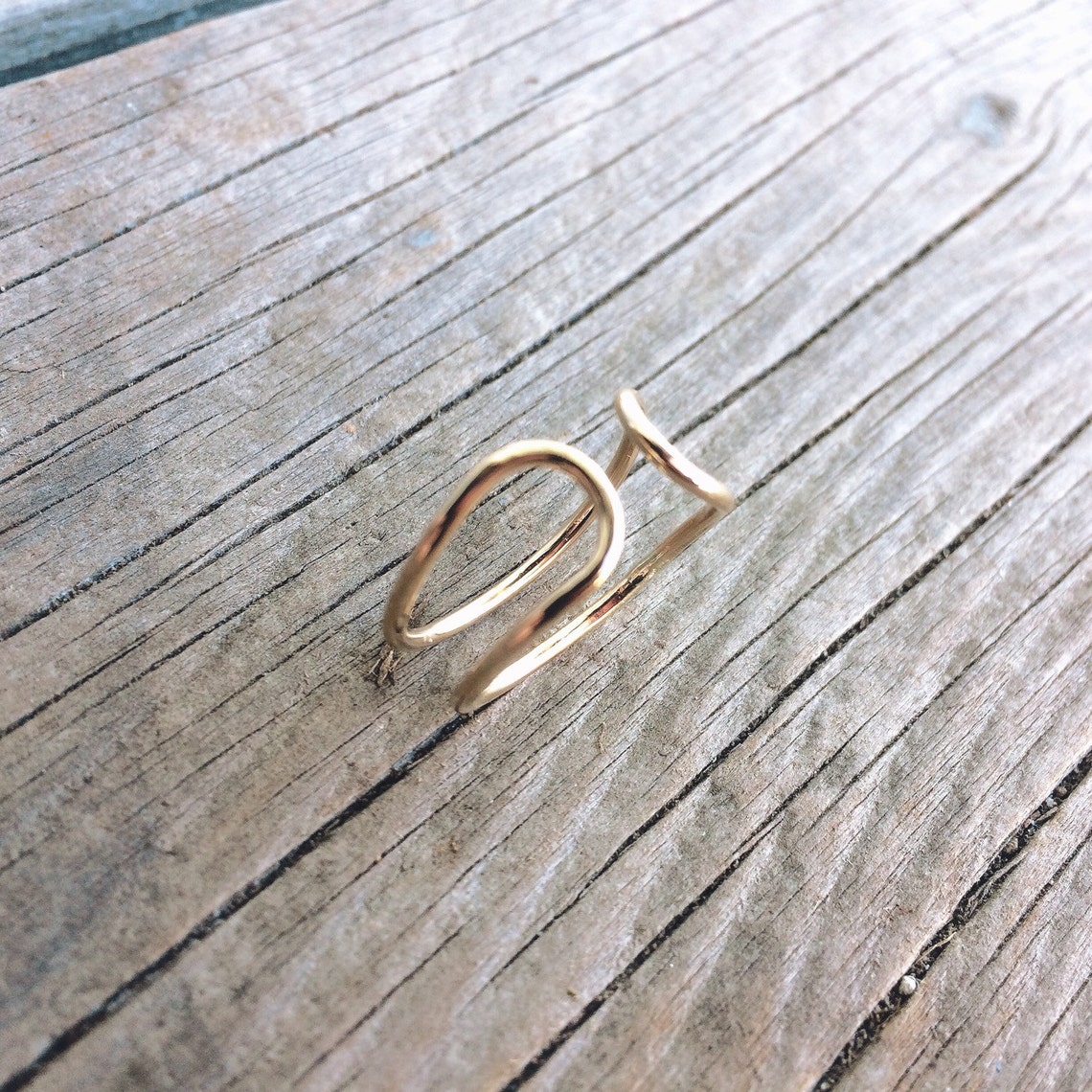Open Ring Minimalist Ring Modern Ring Double Line Ring - Etsy