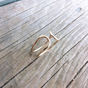 Open Ring, Minimalist Ring, Modern Ring, Double Line Ring, Simple Ring ...