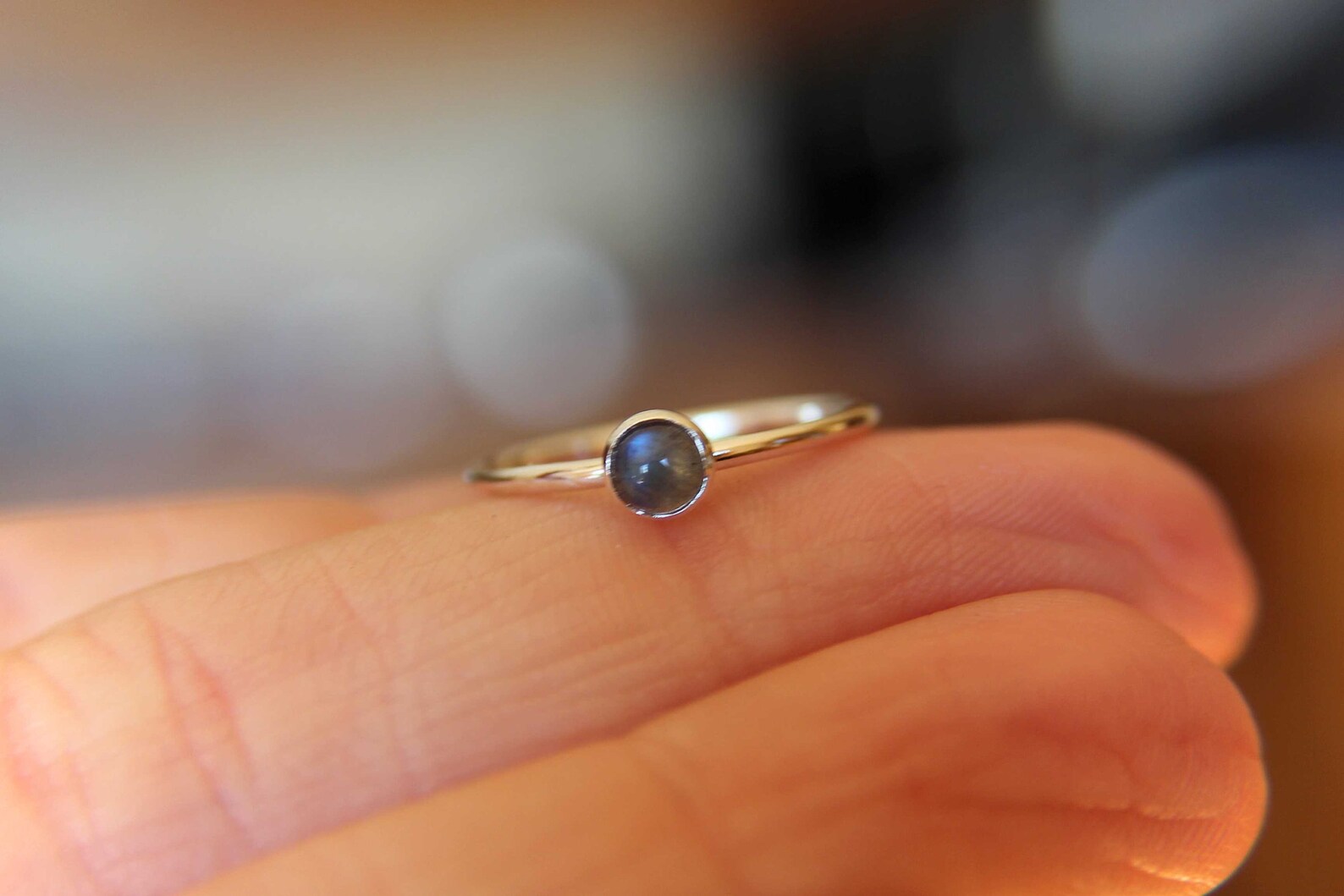 Labradorite Stacking Ring Labradorite Ring Natural Gemstone - Etsy