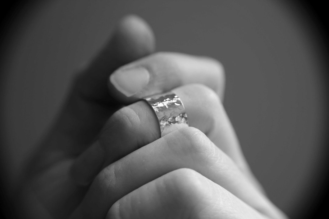 Textured Knuckle Ring, Wide Band Knuckle Ring, Sterling Knuckle Ring ...
