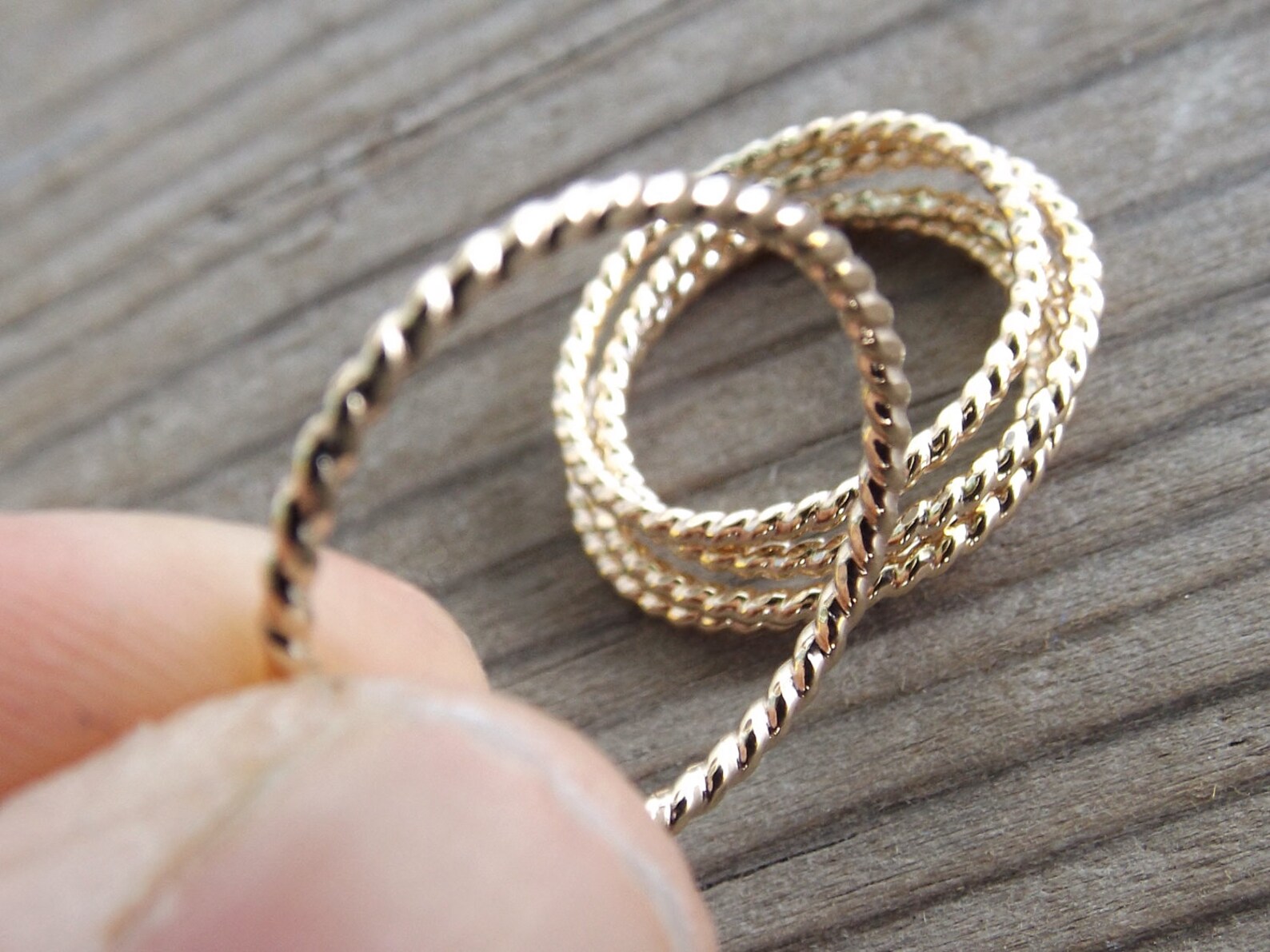 Gold Rope Ring Stackable Ring Twisted Ring Rope Band | Etsy