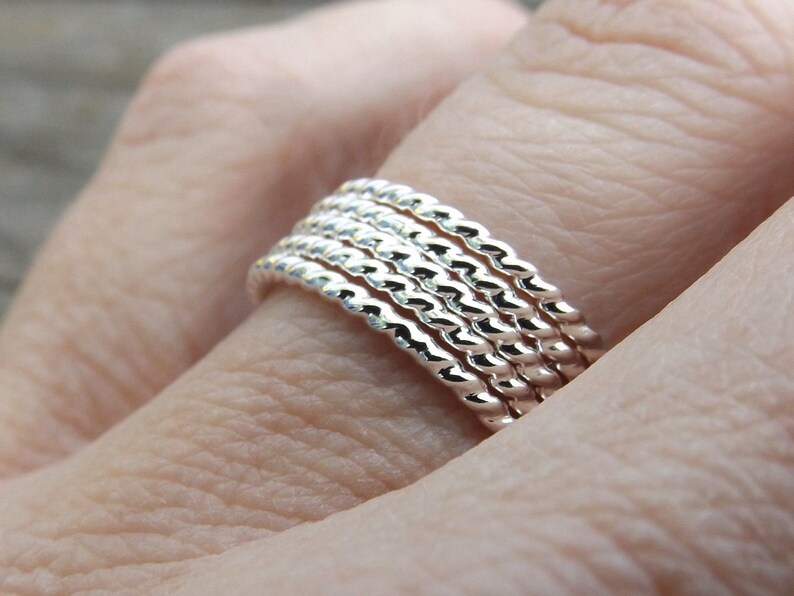 Silver Rope Ring Stackable Ring Twisted Ring Rope Band - Etsy