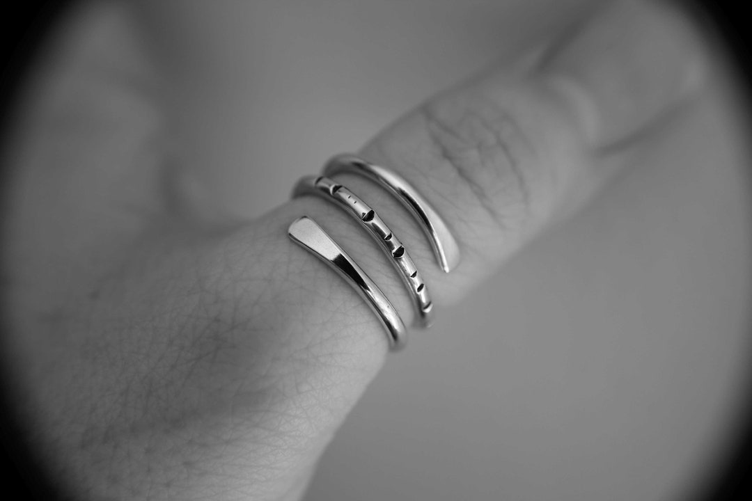 Bypass Thumb Ring , Hammered Thumb Ring, Textured Thumb Ring, Wrap ...