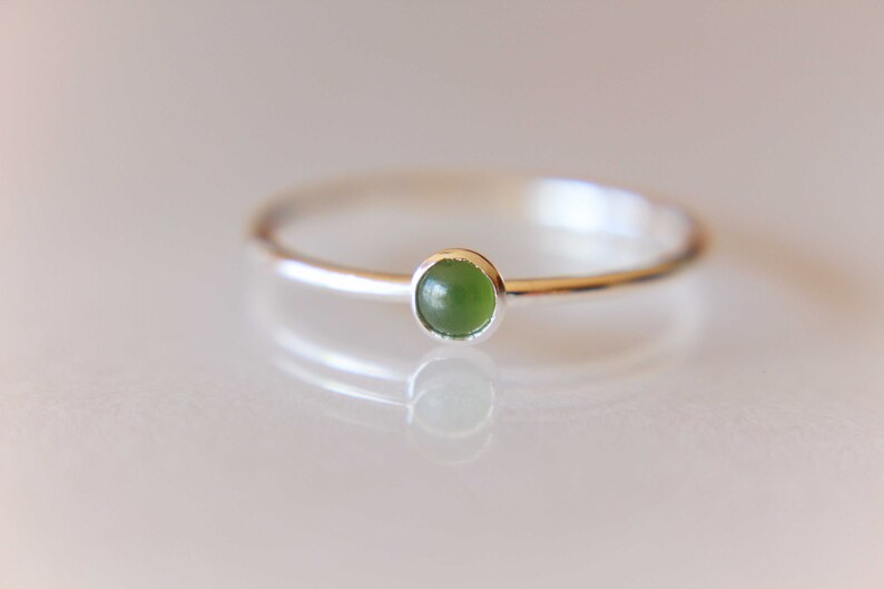 Tiny Jade Ring Gemstone Ring Green Jade Ring Green Modern - Etsy