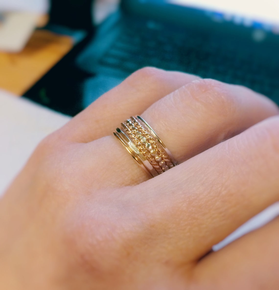 Silver and Gold Stacking Set6 Ring Setstacking - Etsy