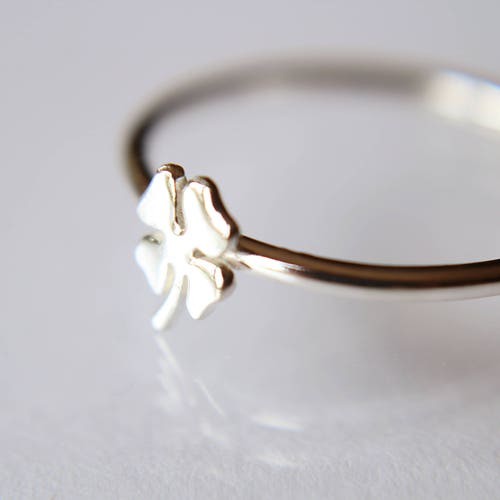 Four Leaf Clover Silver Ring - Etsy