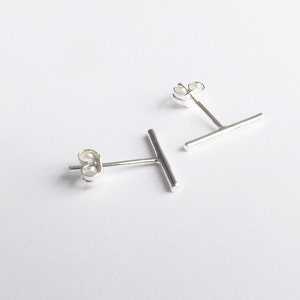 Minimalist Line Earrings,bar Earrings,silver Bar Earrings,t Earrings ...