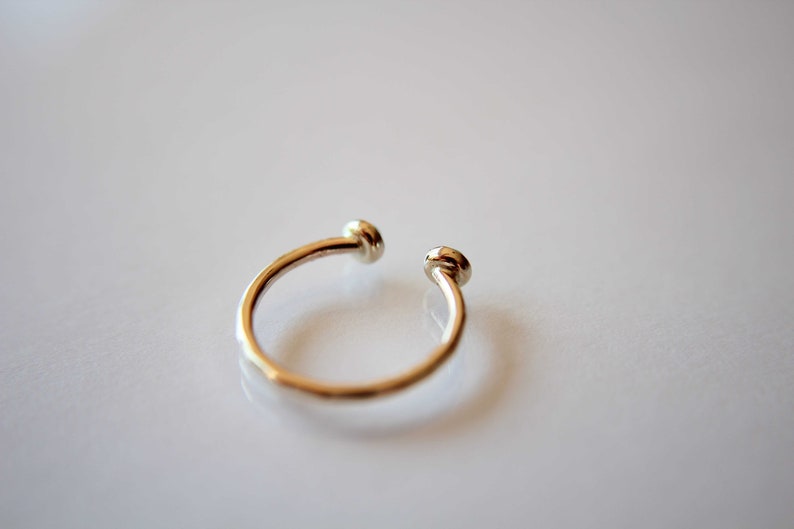 Dual Open Ring Open Ring Gold Open Gemstone Ring Double - Etsy