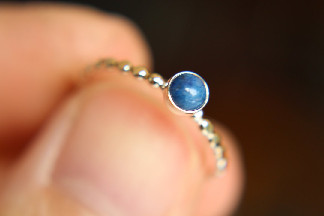 Beaded Denim Lapis Ring, Lapis Stacking Ring, Beaded Lapis Ring ...