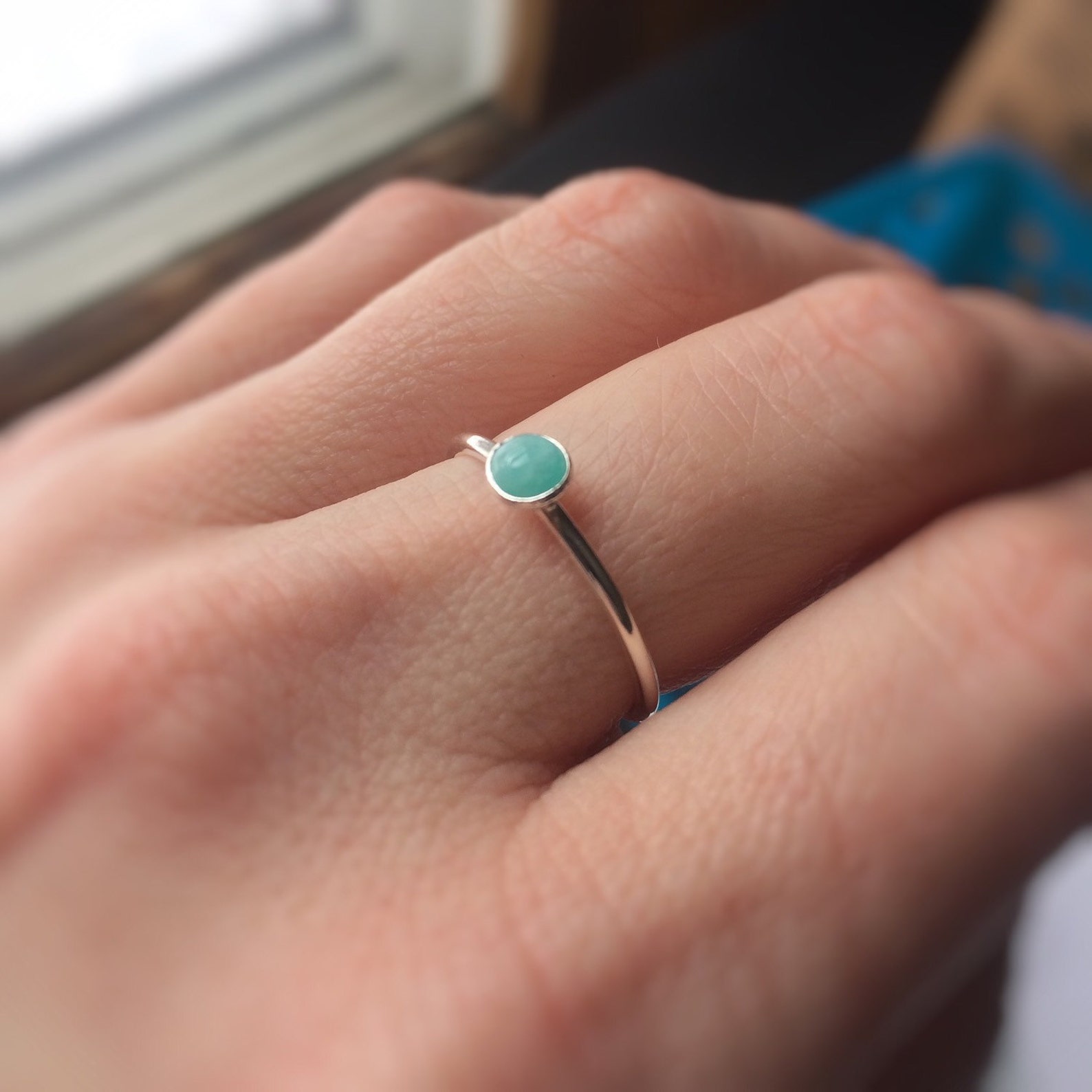 Amazonite Stacking Ring Amazonite Ring Natural Gemstone | Etsy