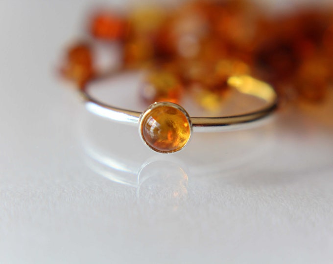 Amber Stacking Ring, Amber Ring, Natural Amber Ring, Baltic Amber ...