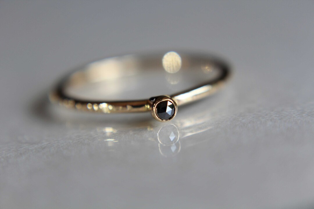 Black Diamond Ring, Genuine Diamond Ring, Black Diamond, Slim Ring ...