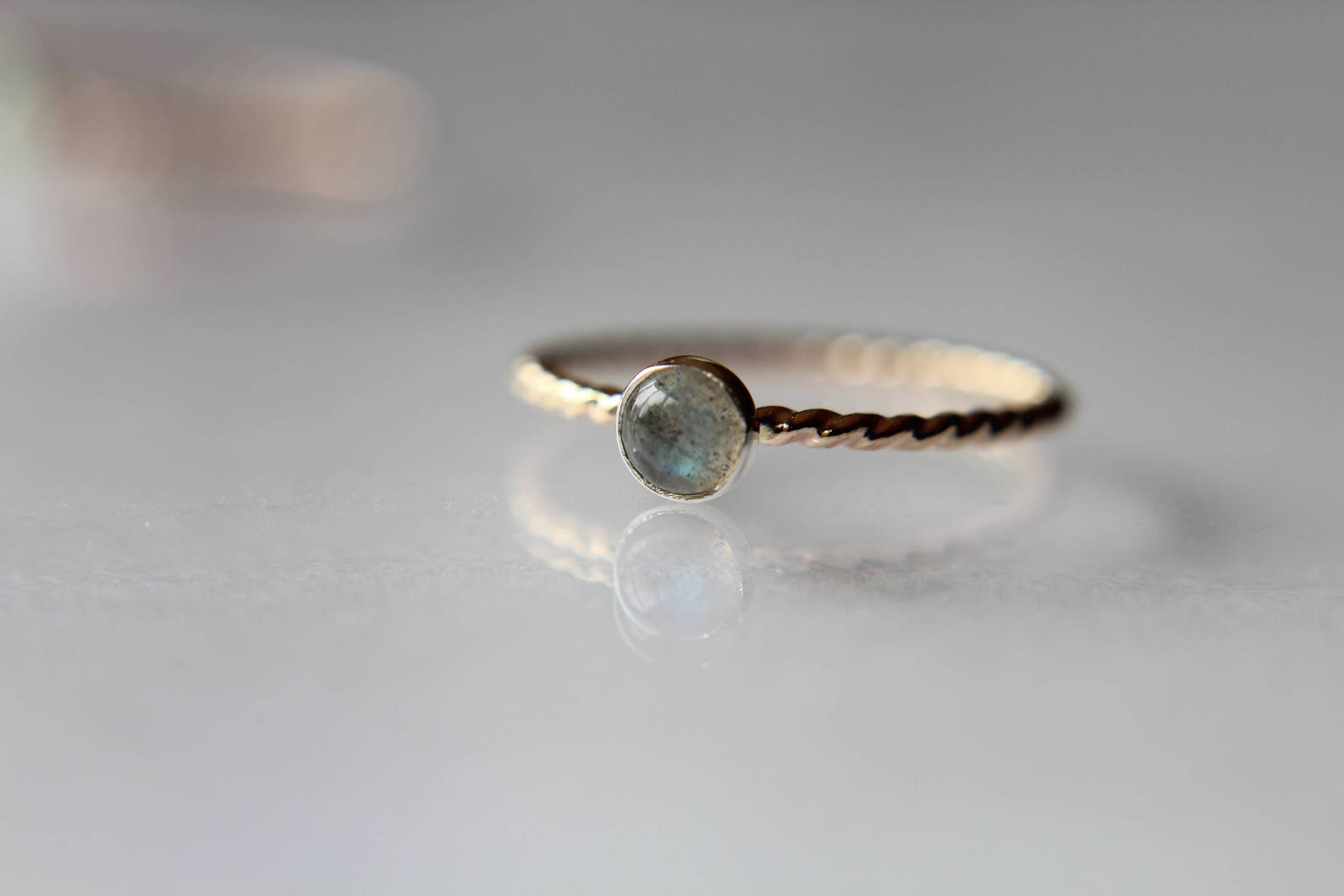 Gemstone Ring Twist Ring Modern Ring Labradorite Gemstone | Etsy