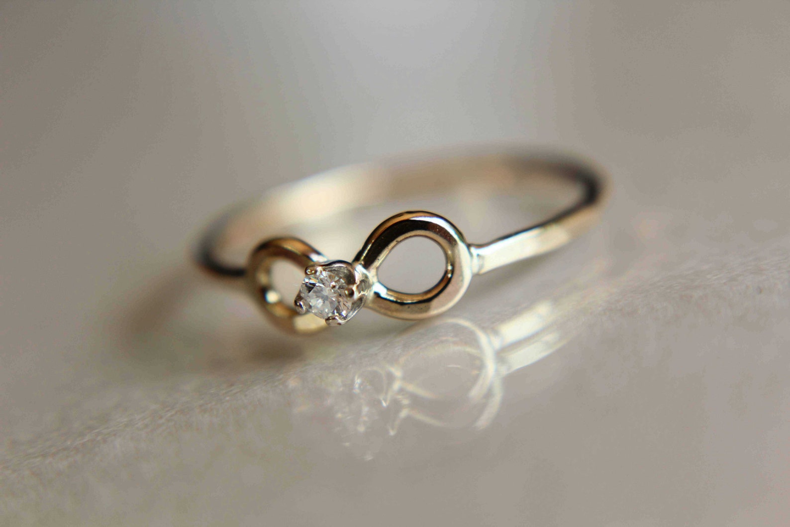 Diamond Infinity Ring, Dainty Forever Ring, Stacking Ring, Inifinity ...