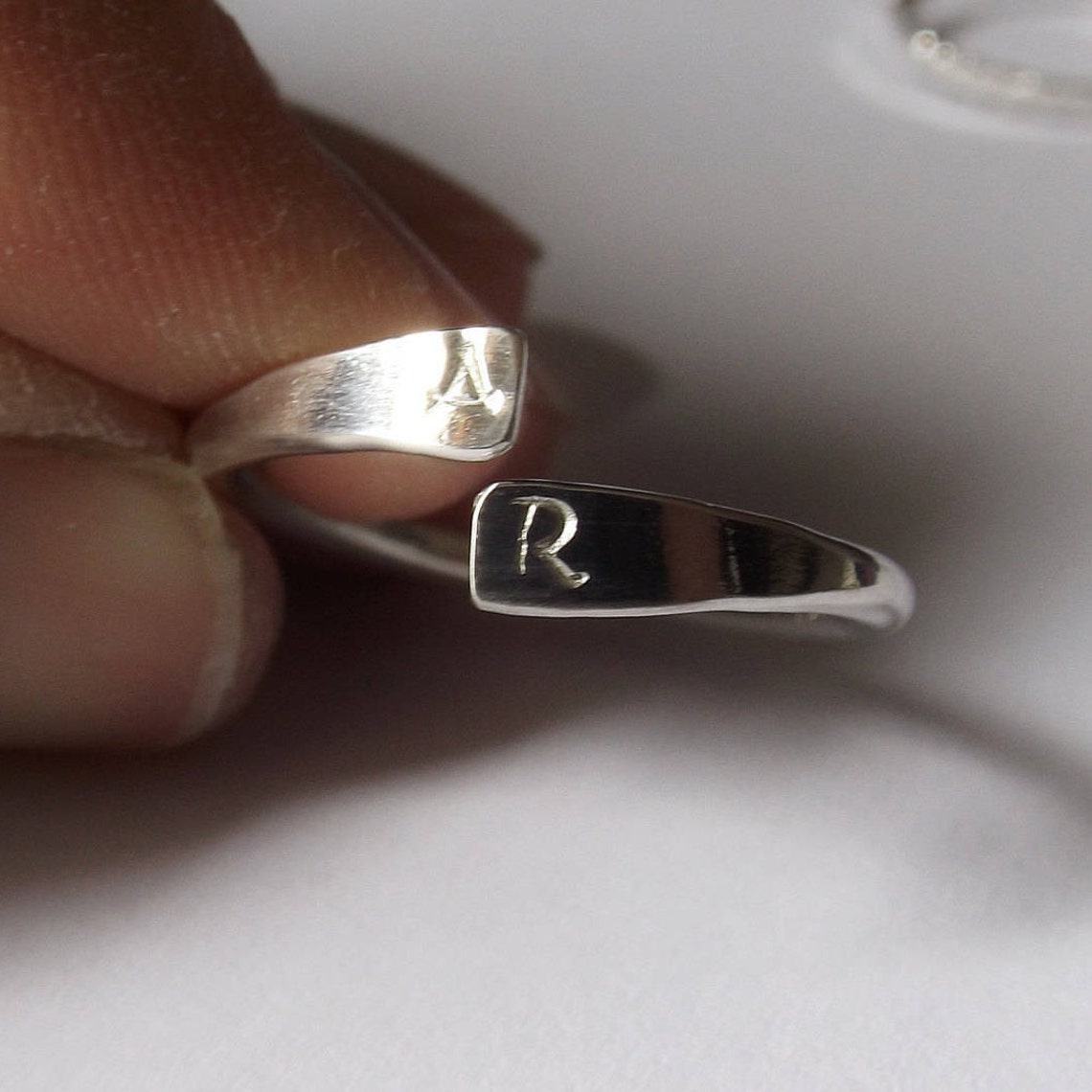 Gold/ Silver Initial Rings Personalized Rings Minimalist - Etsy