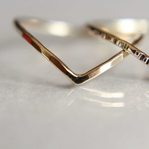 Chevron Ring Set, Gold Chevron Rings, Textured, Boho Ring, Minimalist ...