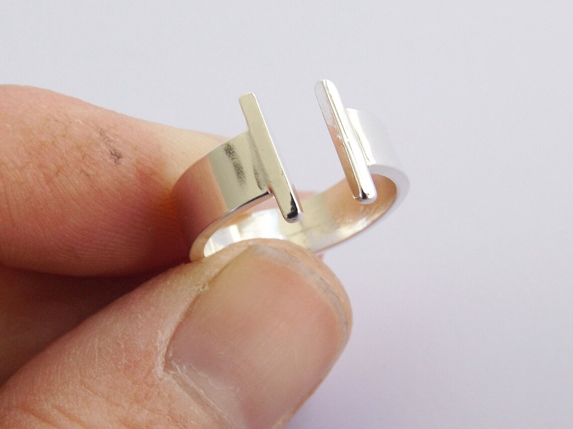 Double Bar Ring Bar Ring Two Bars Ring Parallel Bar Ring - Etsy