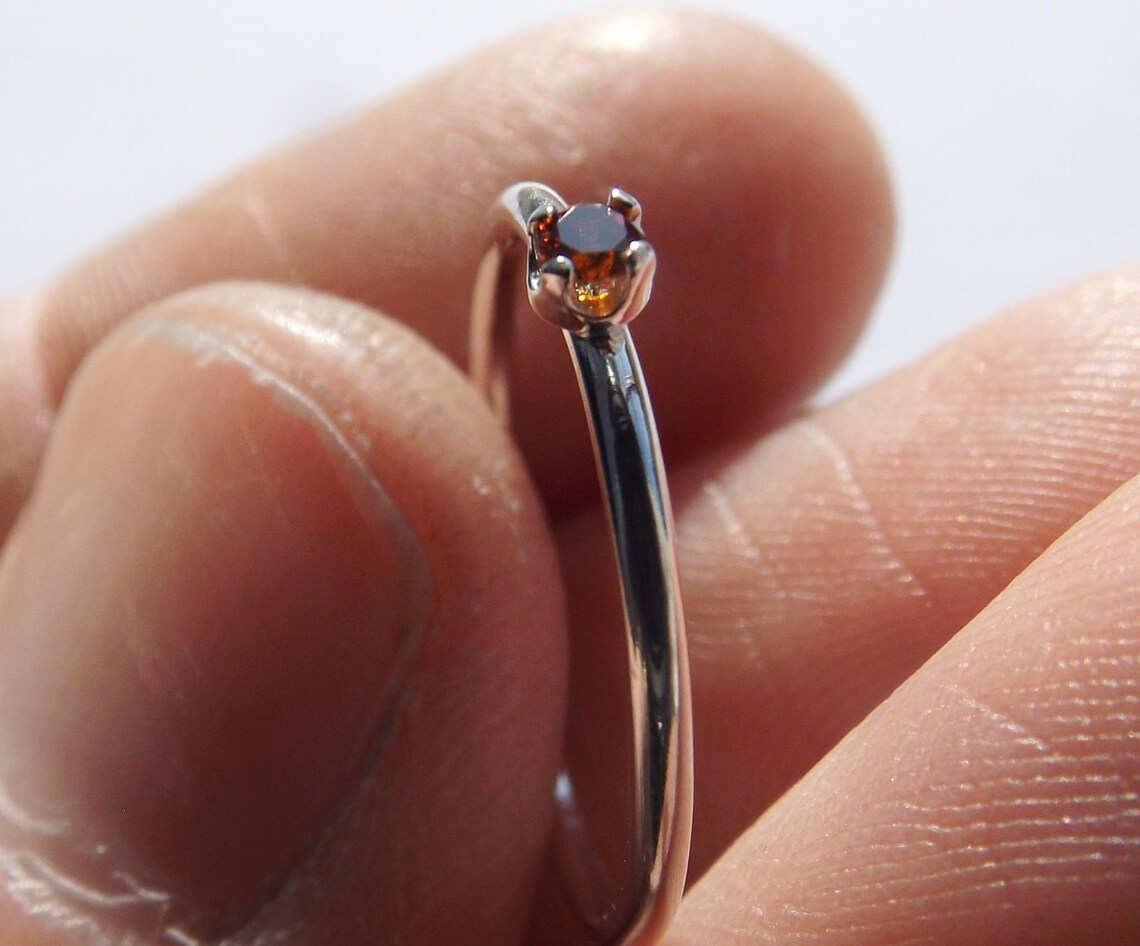 Red Diamond Ring Genuine Diamond Ring Red Diamond Slim - Etsy