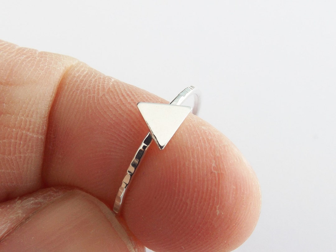 Skinny Triangle Ring,simple Traingle Ring,modern Geometric Ring,initial ...