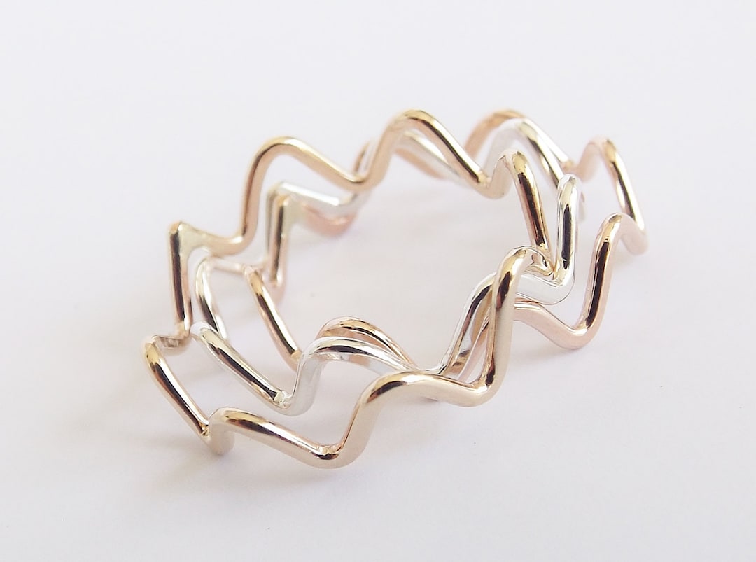 Stackable Zig Zag, Zig Zag Ring, Stackable Wave Ring , Zig Zag Jewelry ...