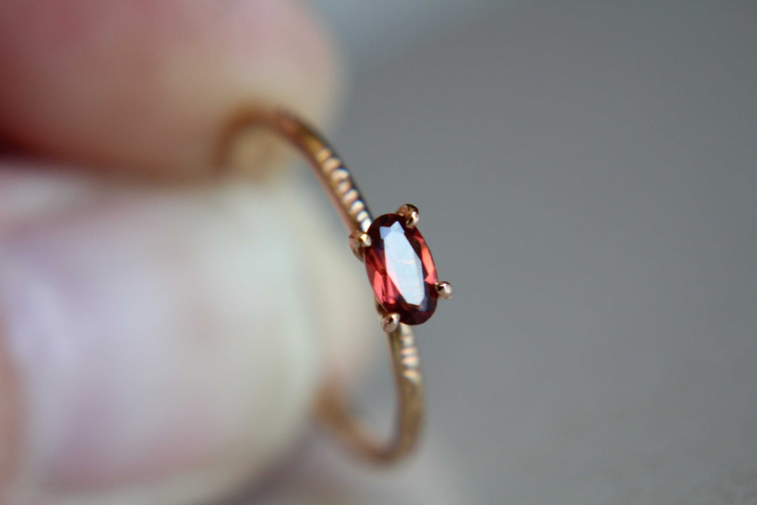 Garnet Stacking Ring, Garnet Ring, Natural Gemstone Ring, January ...