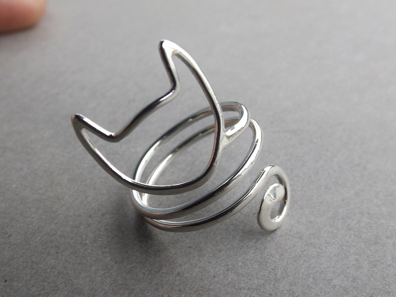 Cat Ring Sterling Cat Ring Cat Lady Ring Cat Jewelry | Etsy