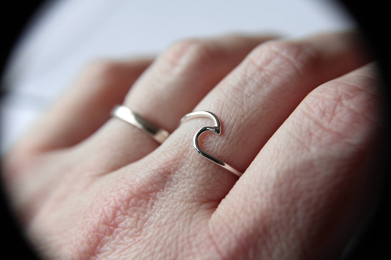 Wave Ring Ocean Wave Ring Ocean Ring Simple Wave Ring | Etsy