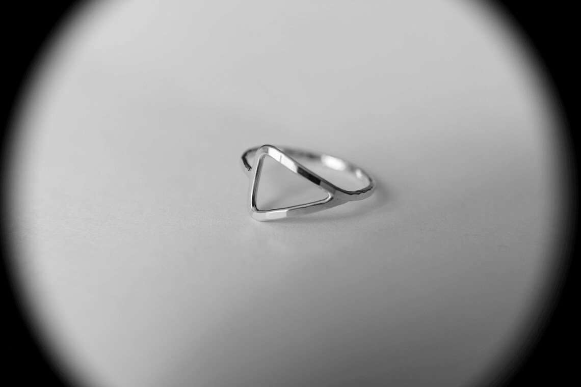 Triangle Ring Silver Triangle Ring Open Triangle Ring | Etsy