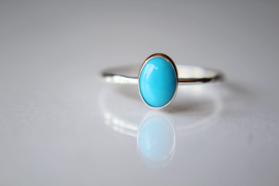 Tiny Turquoise Stacking Ring, Turquoise Ring, Natural Gemstone Ring, Turquoise, Turquoise ...