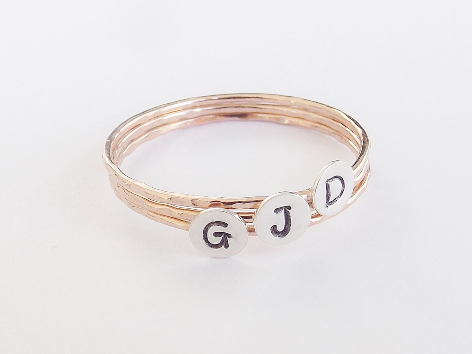 Skinny Initial Stacking Ring Personalized Ring Minimalist - Etsy