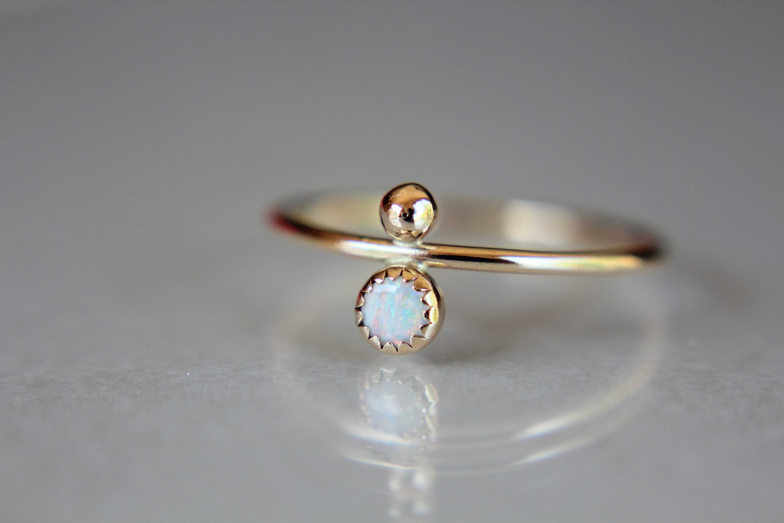 Opal Stacking Ring Slim Ring Stacking Gemstone Ring Opal - Etsy