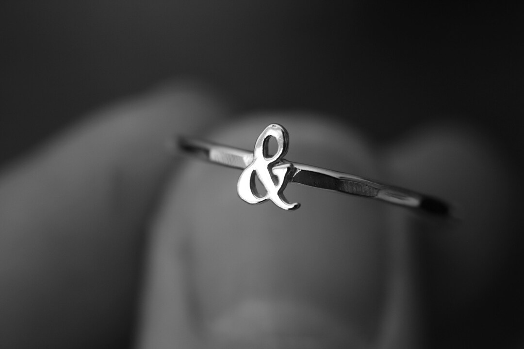 Ampersand Ring, & Ring, Stacking Ring, Sterling Silver Rings, Couples ...