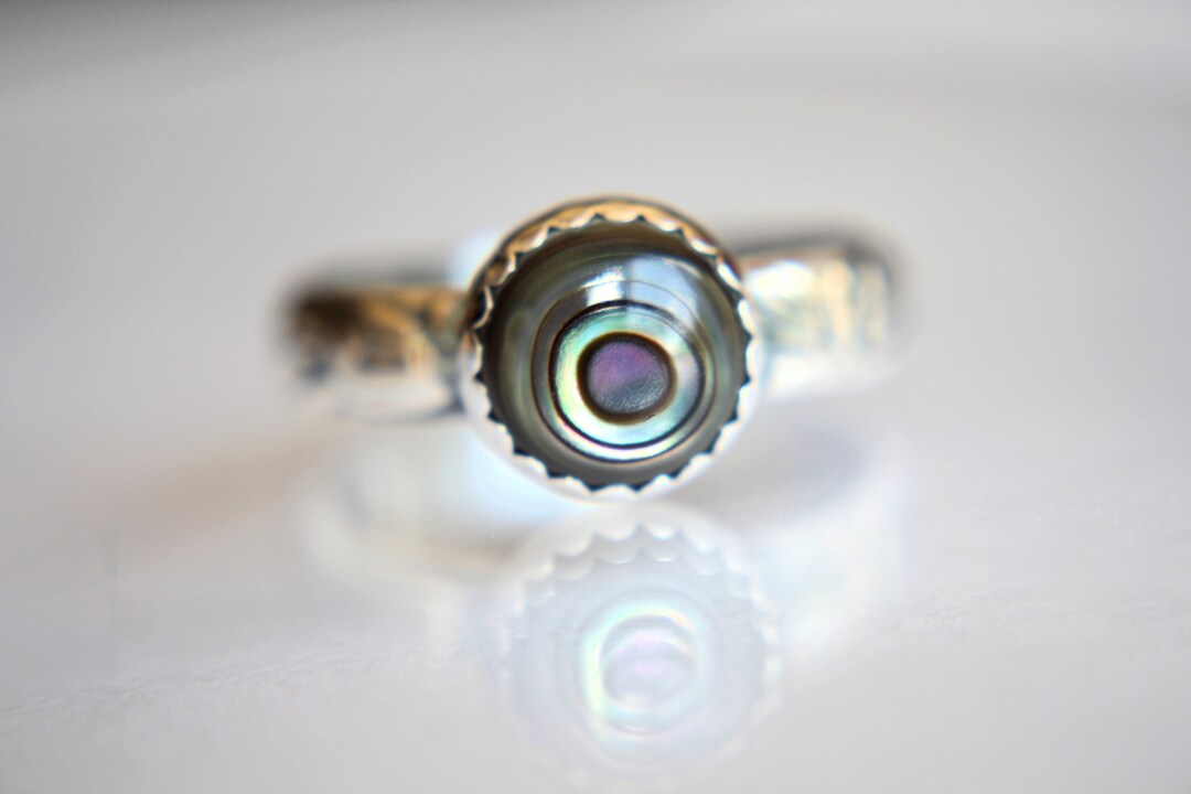 Floral Abalone Shell Ring, Statement Ring, Beach Inspired Ring, Natural ...