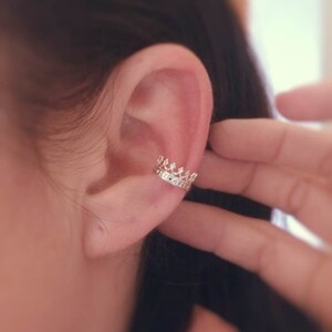 Sterling Silver Ear Cuff,crown Ear Cuff,princess Ear Cuff,queen Ear ...
