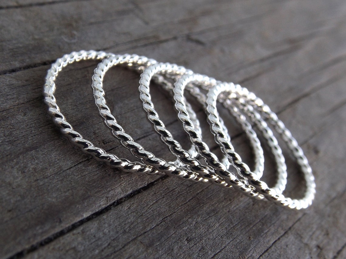 Silver Rope Ring Stackable Ring Twisted Ring Rope Band - Etsy