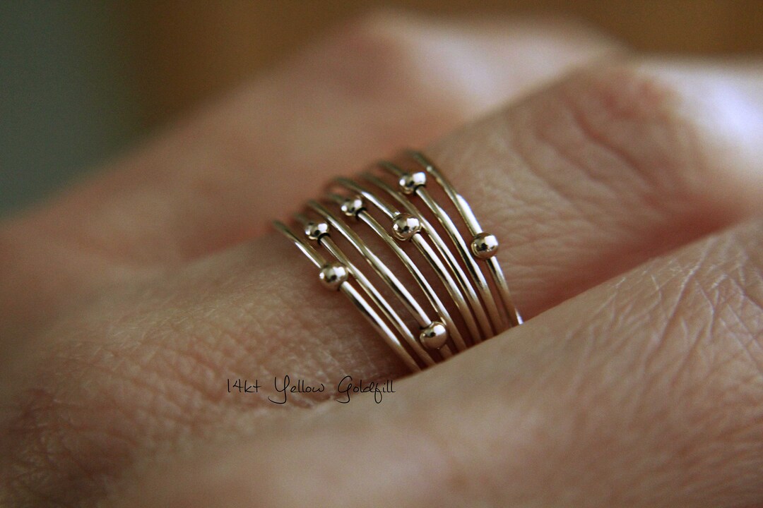 Gold Orbit Ring, Spinner Rings, Stacking Rings, Modern Sterling Spinner ...