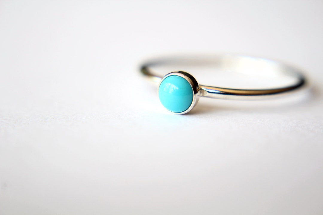 Turquoise Stacking Ring, Turquoise Ring, Natural Gemstone Ring ...