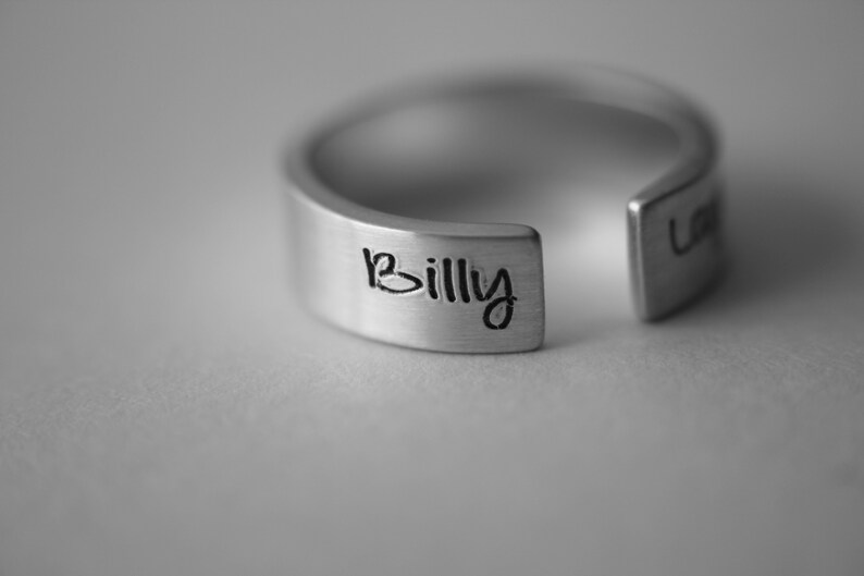 Engraved Double Name Ring Two Name Rings Personalized Name - Etsy