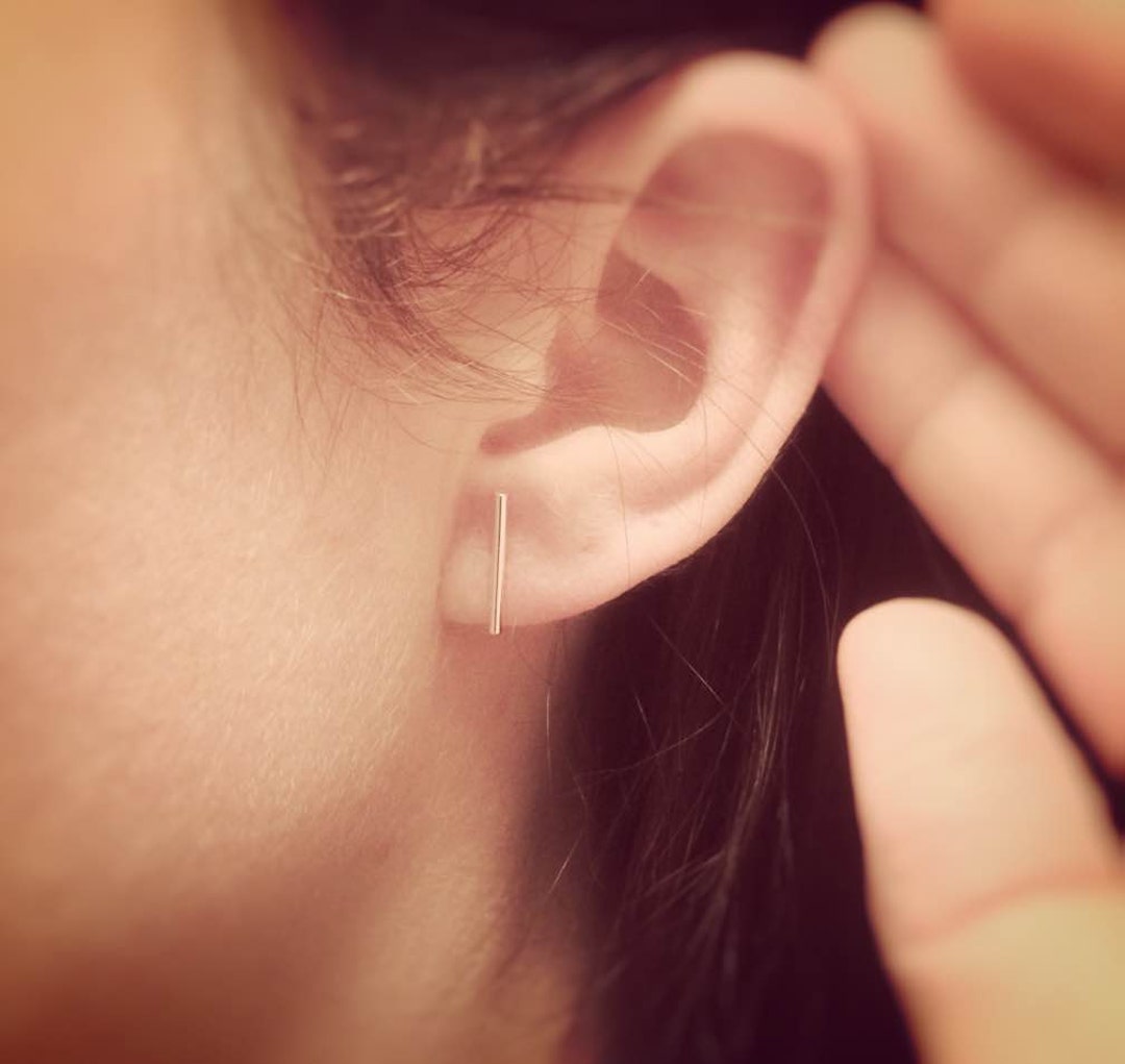 Minimalist Line Earrings,bar Earrings,silver Bar Earrings,t Earrings ...