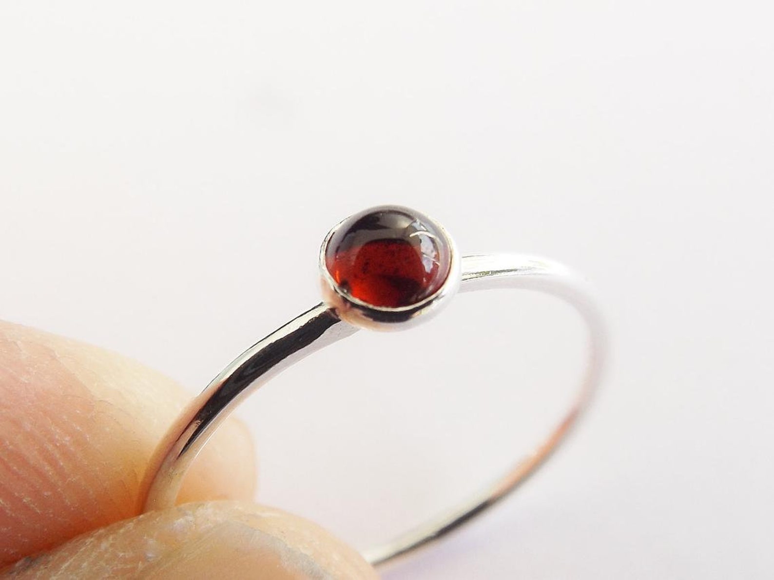 Garnet Stacking Ring, Garnet Ring, Natural Gemstone Ring, January ...
